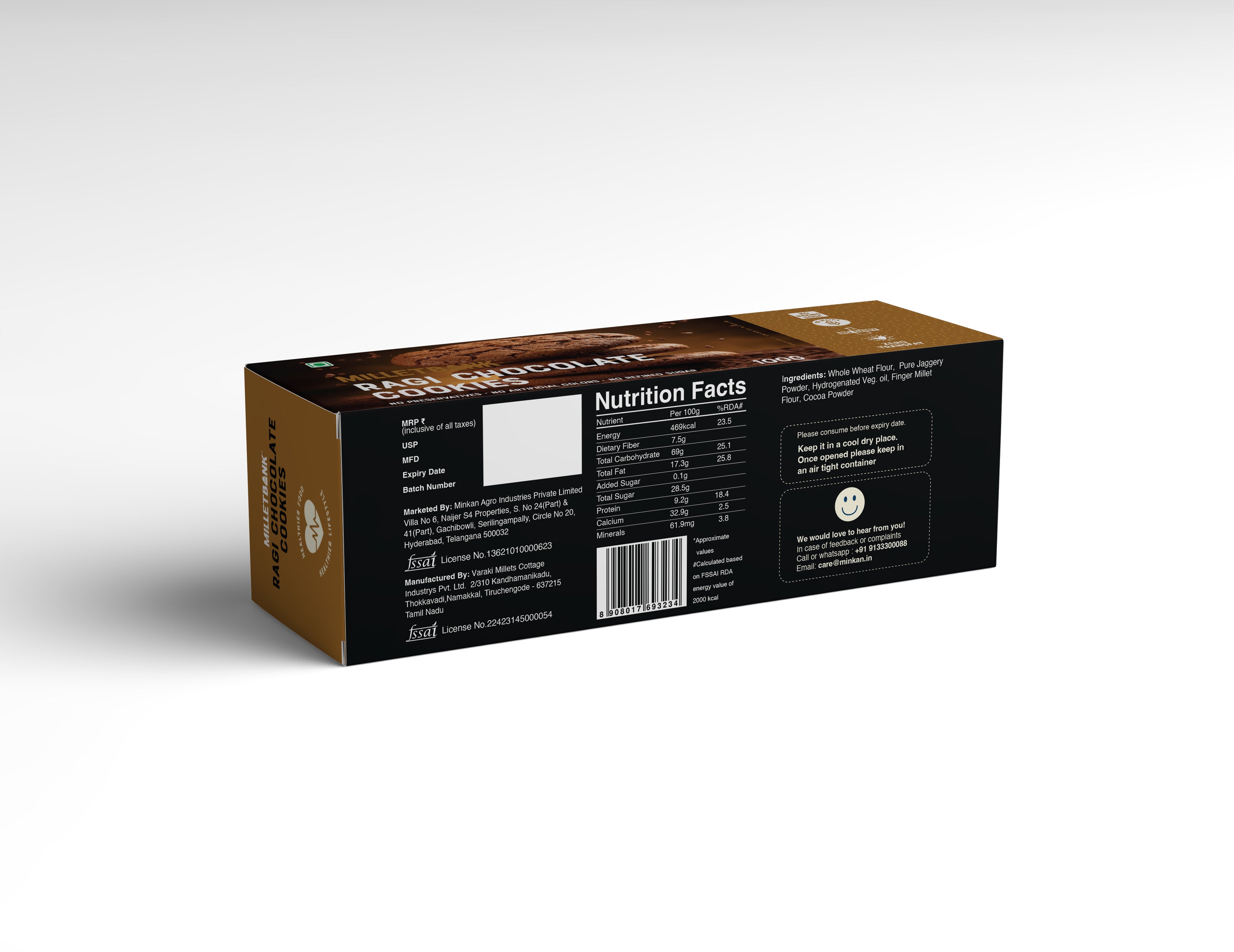 Buy Premium Ragi Chocolate Cookies by Millet Bank