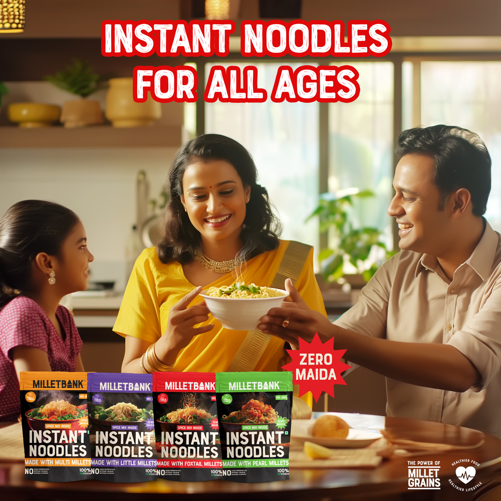 Buy Premium Instant Noodles from Millet Bank - No Maida - No MSG