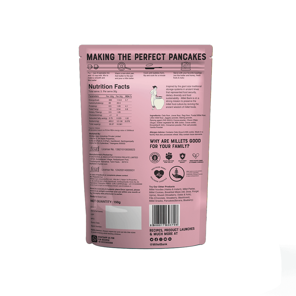 Buy Premium Chocolate Millet Pancake Mix from Millet Bank